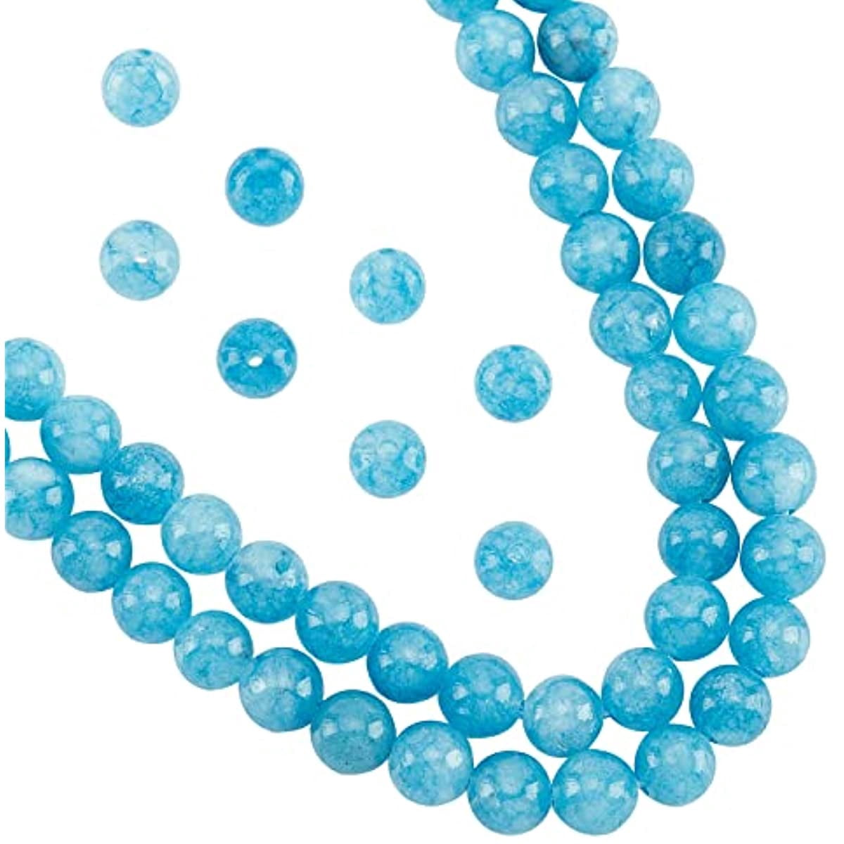 122 Pcs Natural Blue Quartz Beads 6mm Lake Blue Quartz Crystal Bead ...