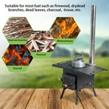 Ktaxon Portable Camp Wood Stove with Chimney Pipes for Outdoor Cooking ...