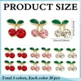 60Pcs 3 Colors Alloy Rhinestone Cabochons Nail Art Decorations Cherry ...