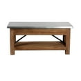 Alaterre Millwork 40" Wood and Zinc Metal Bench with Open Coat Hook ...