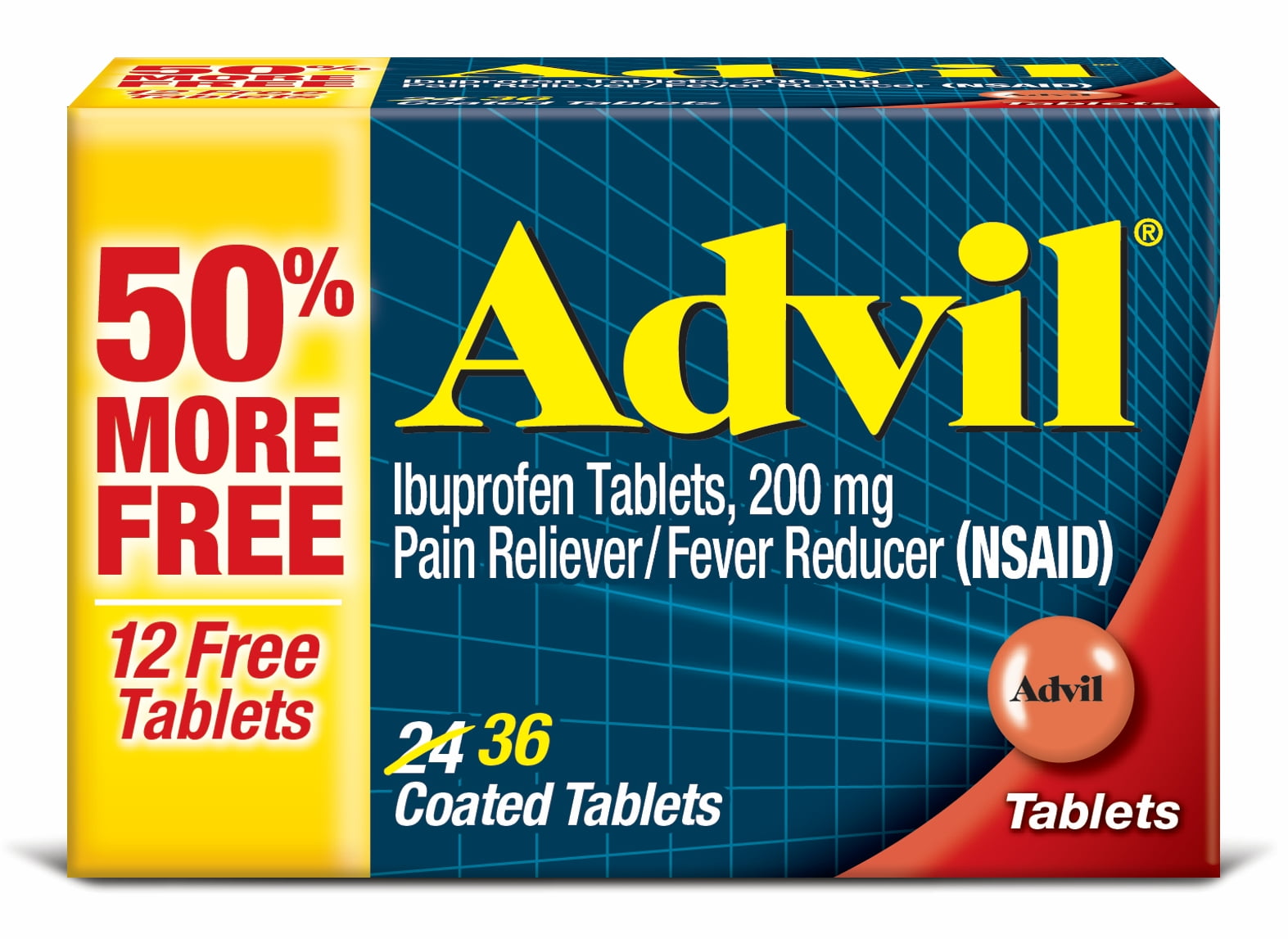 Advil Tab 24+12 tablets free - Walmart.com
