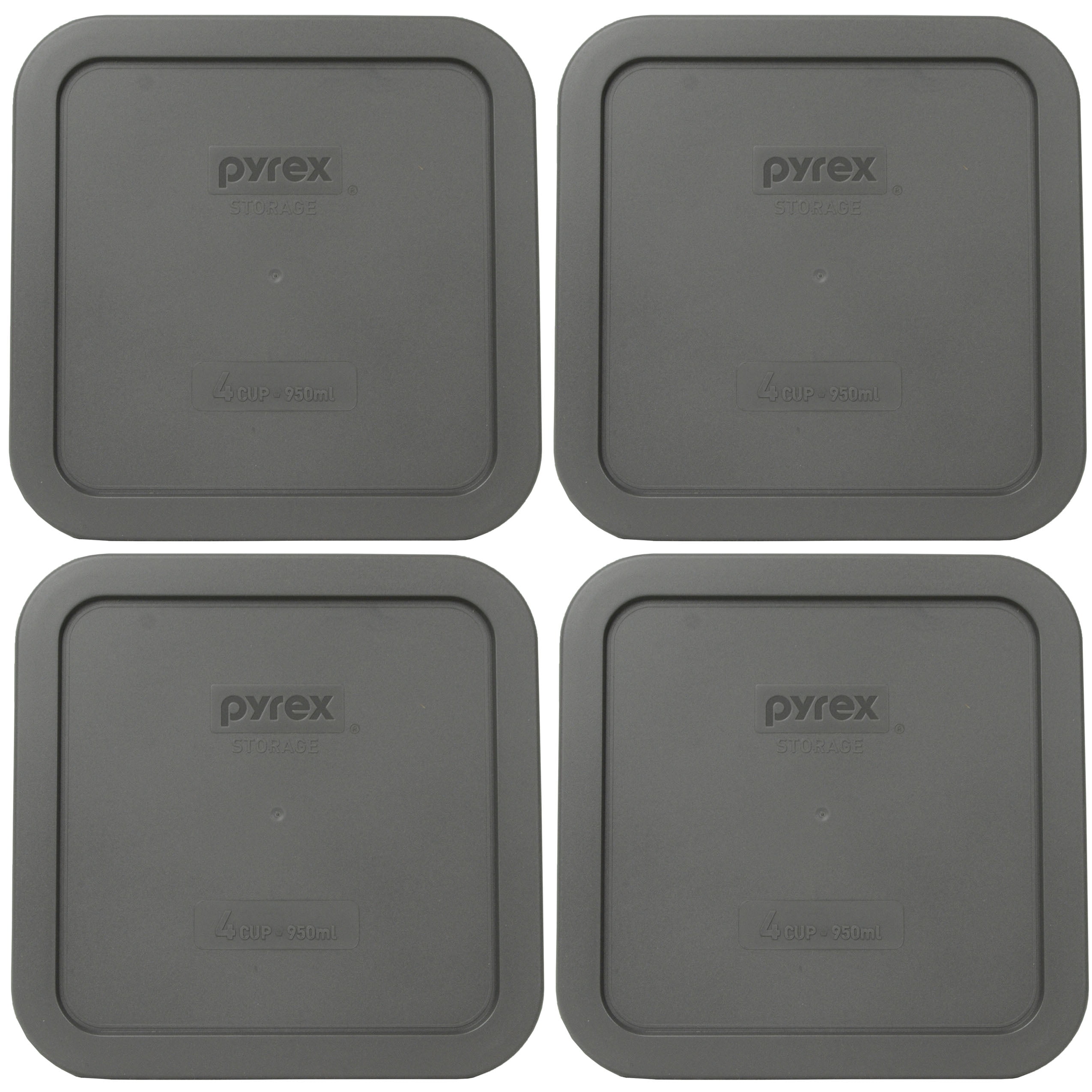 Pyrex 8704-PC Puddle Gray Storage Replacement Plastic Lid Cover (4-Pack ...