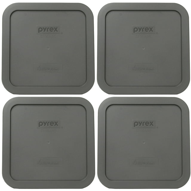 Pyrex 8704-PC Puddle Gray Storage Replacement Plastic Lid Cover (4-Pack ...