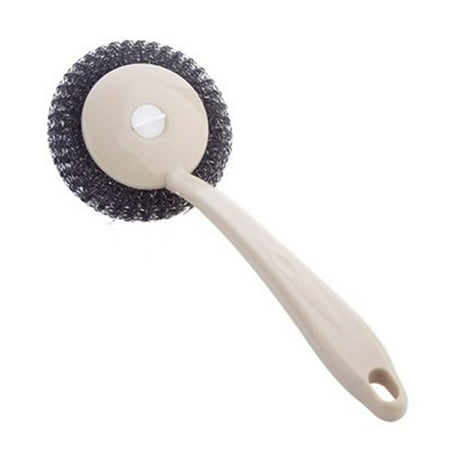 Stainless Steel Pad Scourer Plastic Long Dish pan washing tool Handle ...