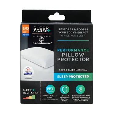 SleepCharge Nanobionic Waterproof Fitted Mattress Protector, Queen ...