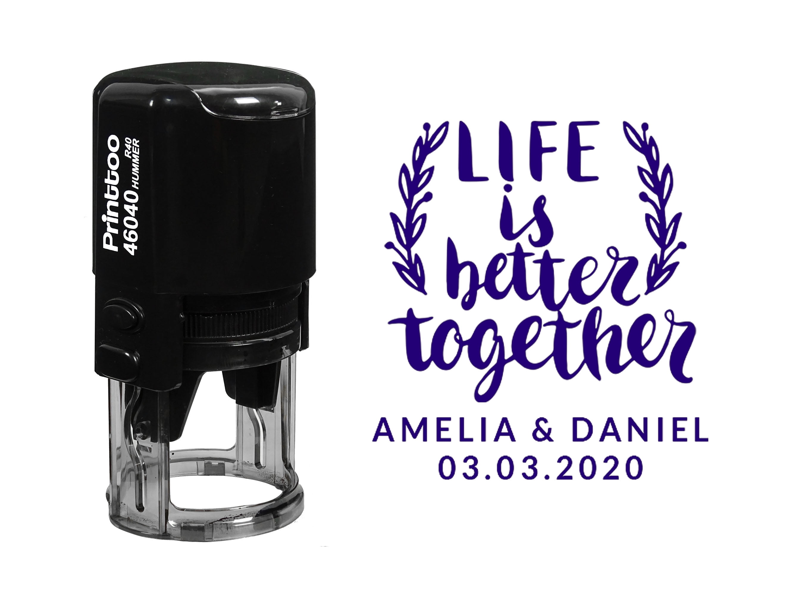 Printtoo Personalized Violet Self Inking Wedding Favor Rubber Heavy ...
