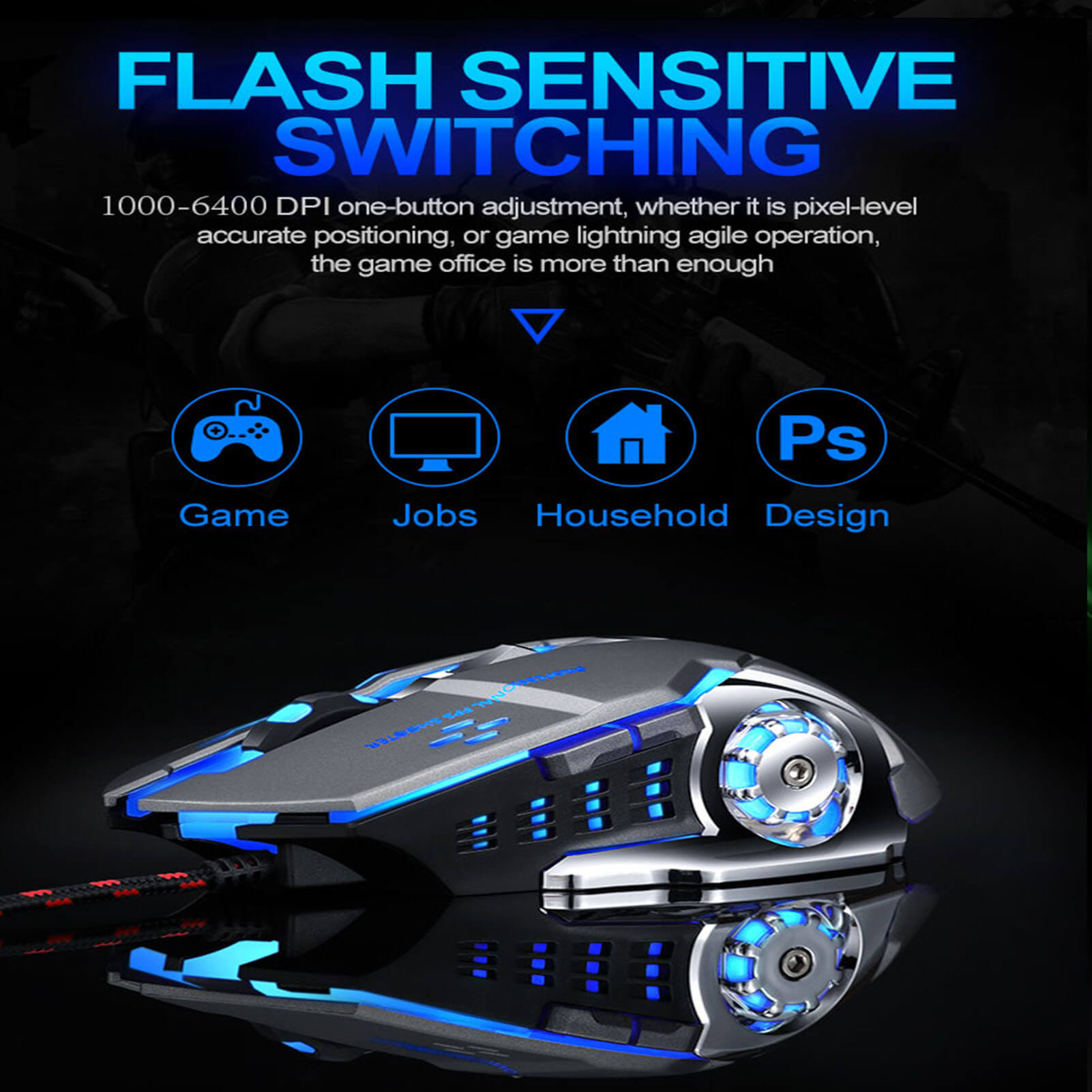 Wired LED Gaming Mouse with Programmable Keys, High Precision and ...