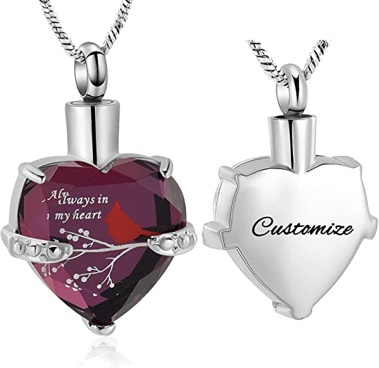 Red Cardinal Urn Necklace for Ashes for Women Always in My Heart Urn ...