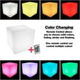Modern Home LED Glowing Cube Stool, 16", with Infrared Remote Control ...