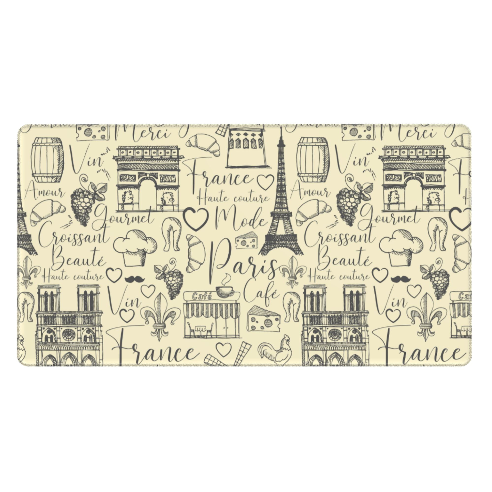 ZICANCN Gaming Mouse Pad, Retro Paris Tower Doodle Large Mouse Mat Desk ...
