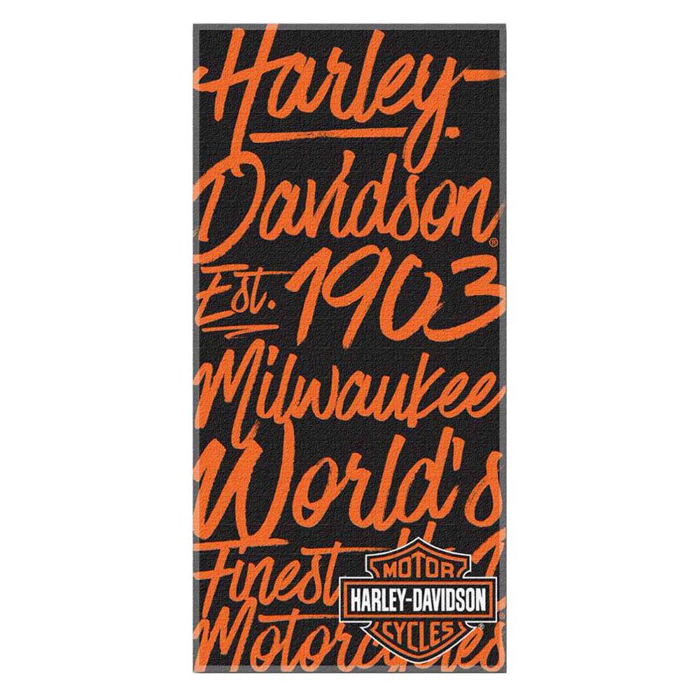 Harley-Davidson Street Art H-D Beach Towel, 30 x 60 inch, Black/Orange ...