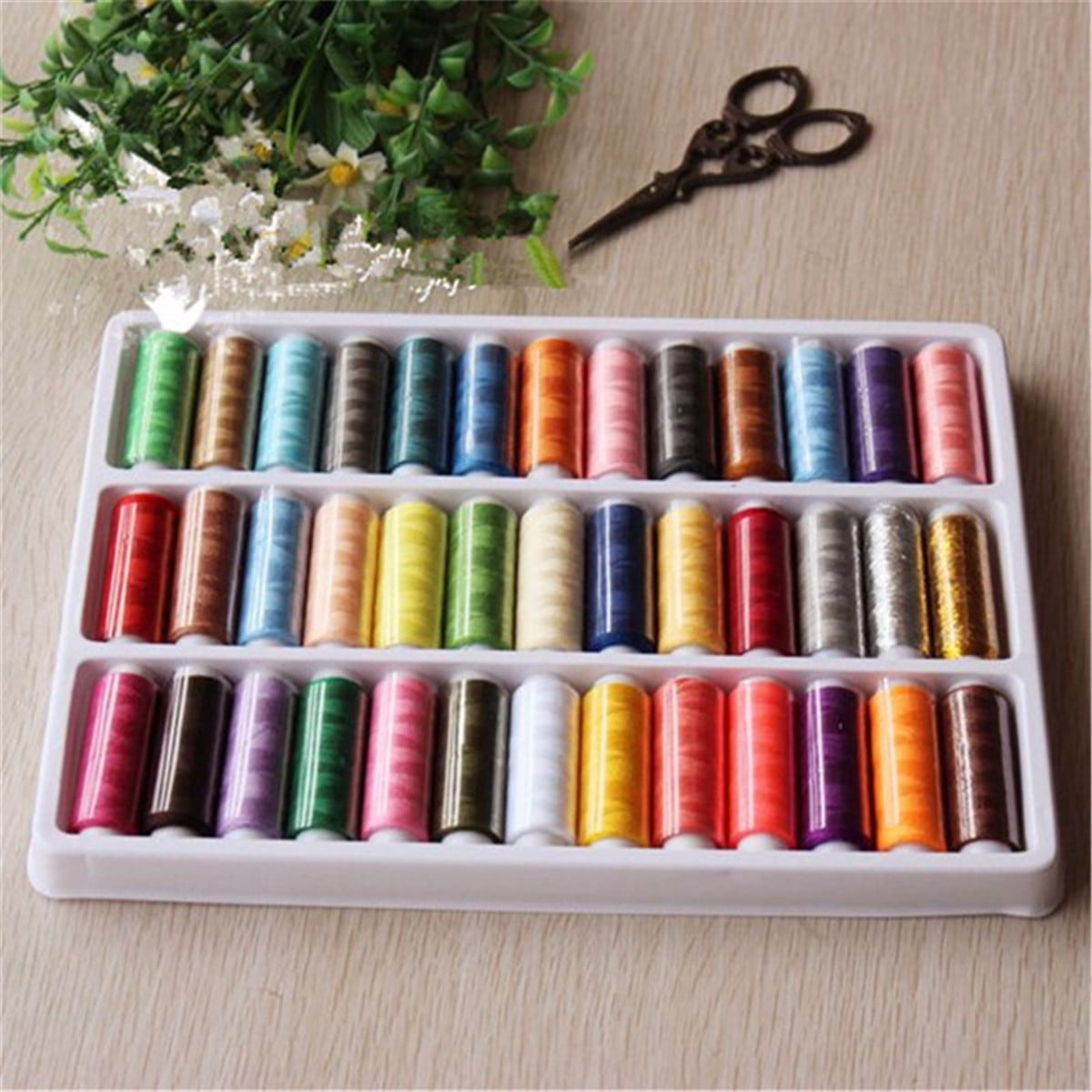 39pcs 200 Yard Mixed Colors Polyester Spool Sewing Thread For Hand ...