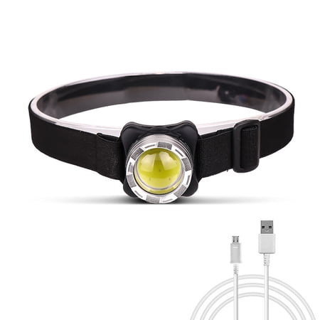 Becaristey Mini Head Flashlight COB LED Outdoor Headlamp USB Life ...