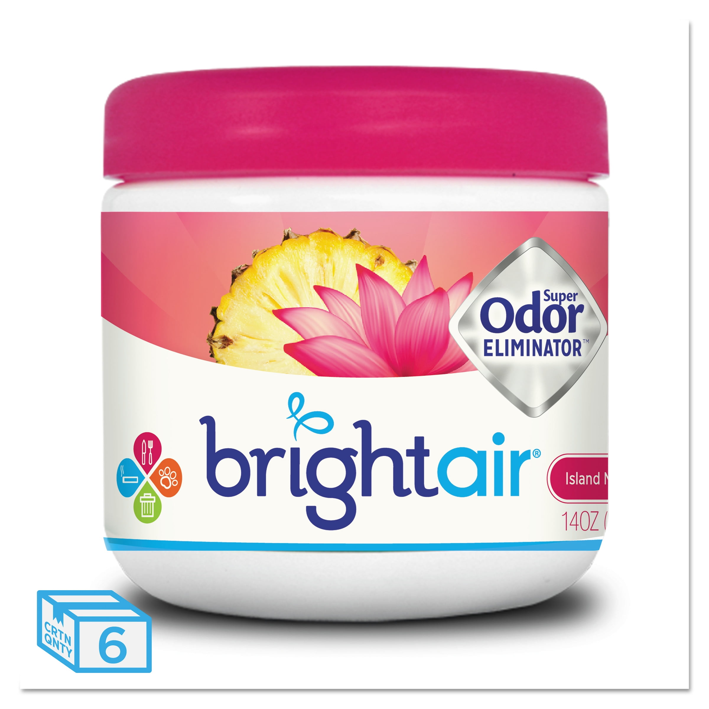 BRIGHT Air Super Odor Eliminator, Island Nectar and Pineapple, Pink ...