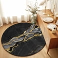 Black Gold Marble Area Rug, Grey Luxury Modern Abstract Wave Texture ...