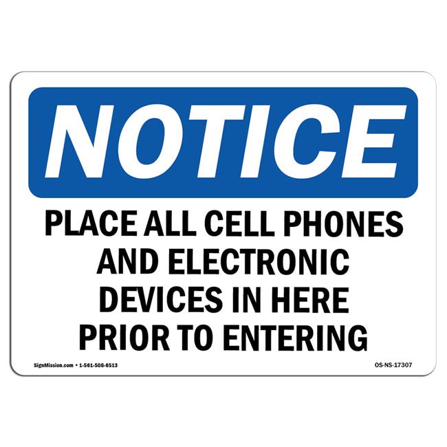 SignMission OS-NS-D-710-L-17307 OSHA Notice Sign - Place All Cell ...