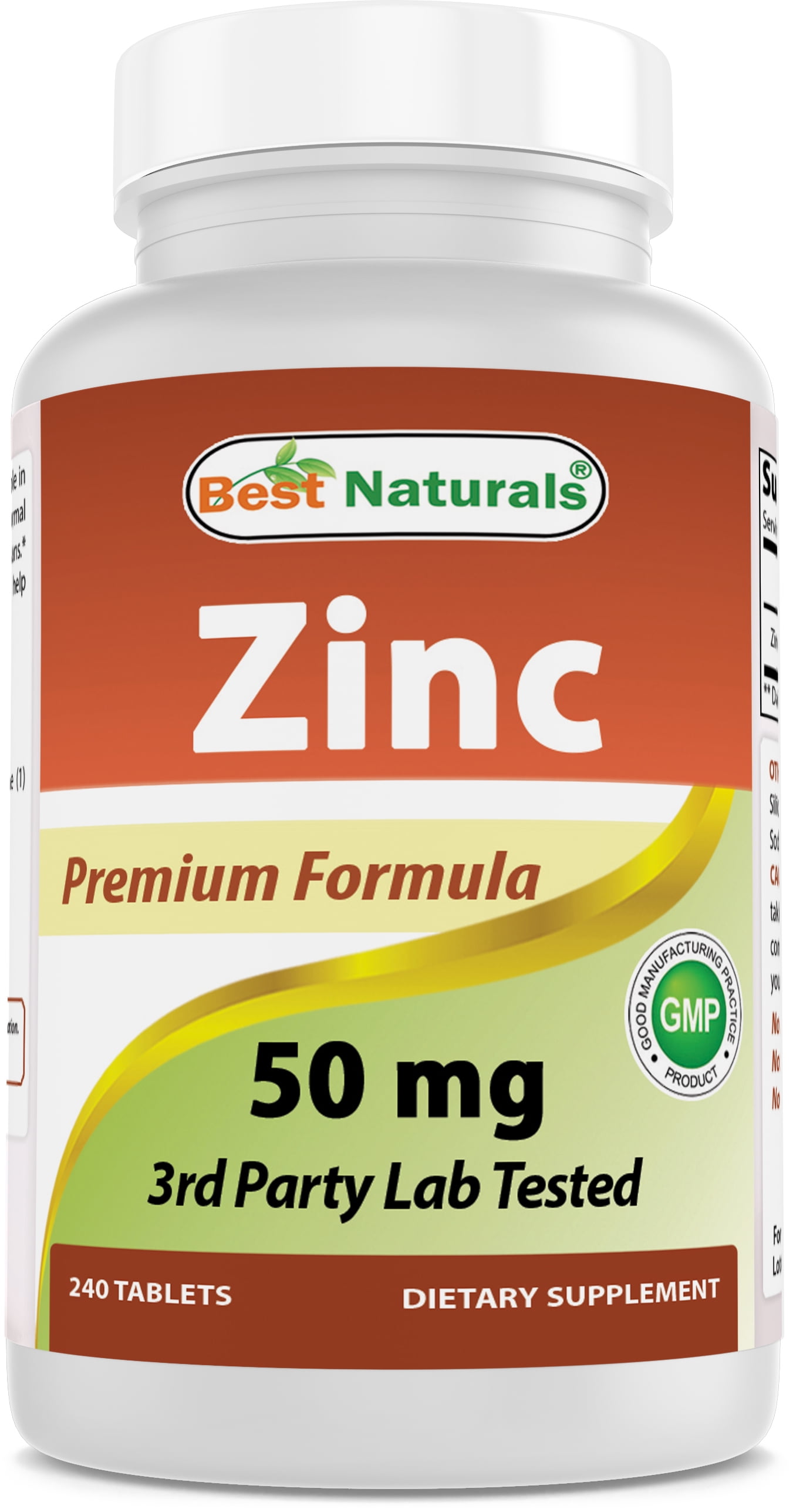 Best Naturals Zinc 50 mg 240 Tablets - Walmart.com