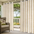 Beige Stripes Outdoor Curtains for Patio, Modern Abstract Linens ...