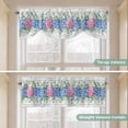 Blue Pink Hydrangea Tie Up Valance Curtains Spring Floral Leaf White ...