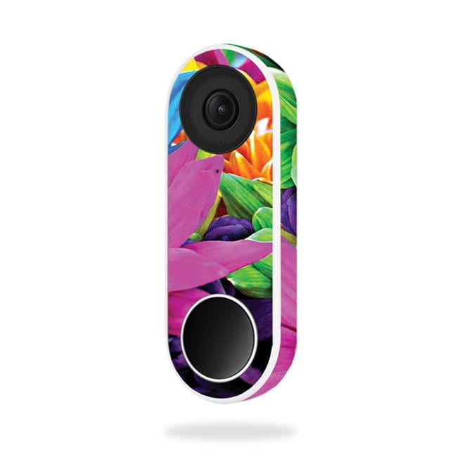 MightySkins NEHEL-Colorful Flowers Skin for Nest Hello Video Doorbell ...