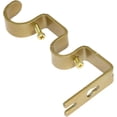 3PCS Gold Curtain Rod Bracket, Heavy Duty Double Hanging Brackets Wall ...