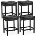 Edx Sturdy Bar Stools Set of 4, Counter Height 24 Inch, PU Leather ...