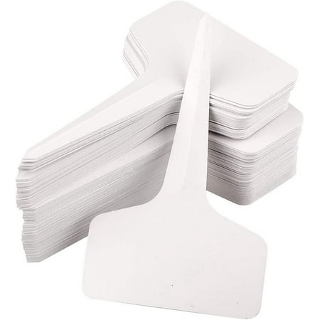 HUSERYT 100 Pieces White Plastic Plant Markers Type T, Durable ...