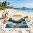 Boho oversized beach towels An illustration of a mountain landscape ...