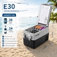 32QT Portable Car Refrigerator, Dual Zone 12V Fridge Freezer with App ...