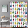 Bathroom Shower Curtain Abstract Cartoon Monsters Waterproof Shower ...