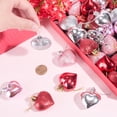 1 Set 36Pcs 6 Colors PS Plastic Pendant Decorations Heart Mixed Color ...