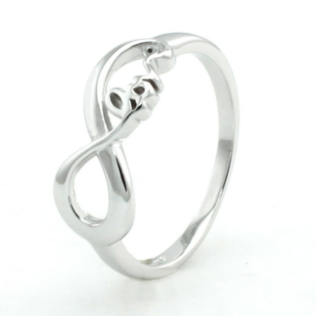 Sterling Silver Classic Iconic Infinity Symbol Love Promise Ring ...