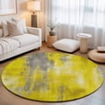 Abstract Yellow Mottled Texture Round Area Rug 3ft,Living Room Rug Non ...