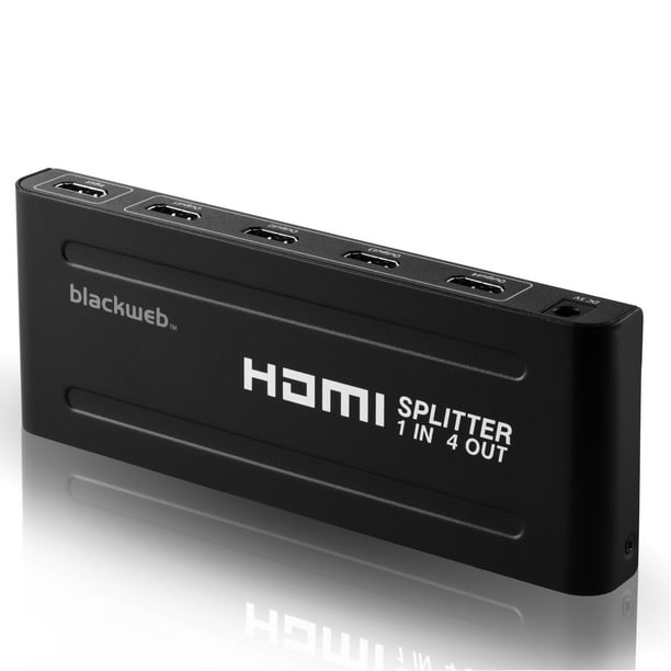 Blackweb HDMI 4-Way Splitter, Muliple Device Compatiblity, Black ...