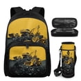 Bulopur Yellow Vehicle Excavator Print Kids Backpack Set 4 Pcs ...