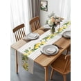 Burlap Table Runner 90 Inches Long, Abstract Summer Farm Lemons Non ...