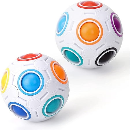 Magic Rainbow Ball, Rolling 3D Puzzle Fidget Ball, Brain Teasers Speed ...
