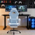 Gaming Chair with Footrest and Massage Lumbar Support, Ergonomic ...