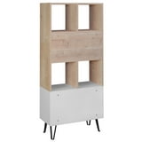 Niche Storage Bookcase with Doors 65"H x 31"W - Light Oak / White ...