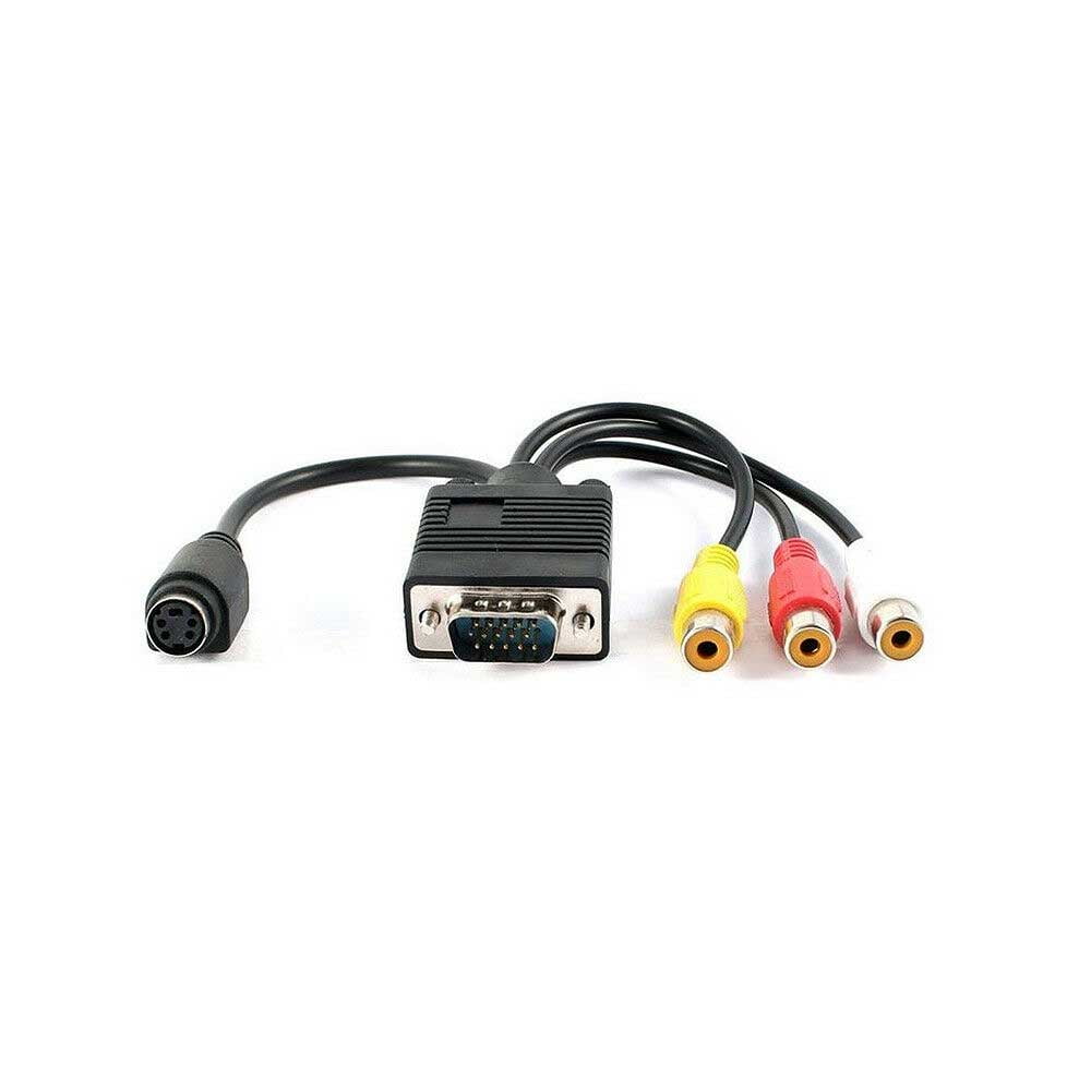 8" Long CVBS SVHS To D-sub 15-pin VGA Adapter Cable - Walmart.com ...