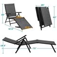Dkeli Patio Lounge Chair Outdoor Chaise Lounge Folding Textile ...