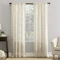 No. 918 Yvette Trellis Jacquard Sheer Rod Pocket Curtain Panel, 52" x ...