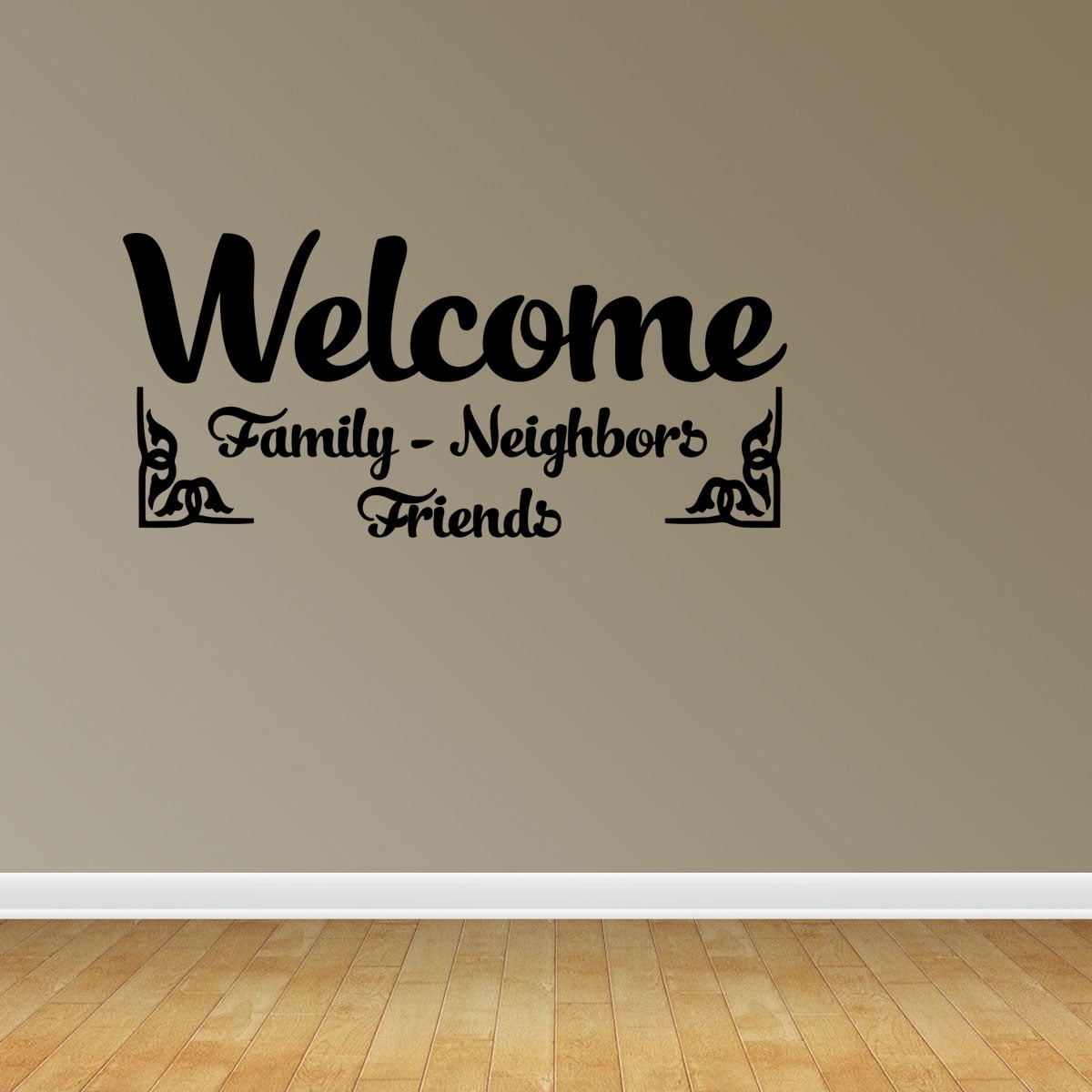 Welcome Family Neighbors Friends Vinyl Lettering Wall Art Typography ...