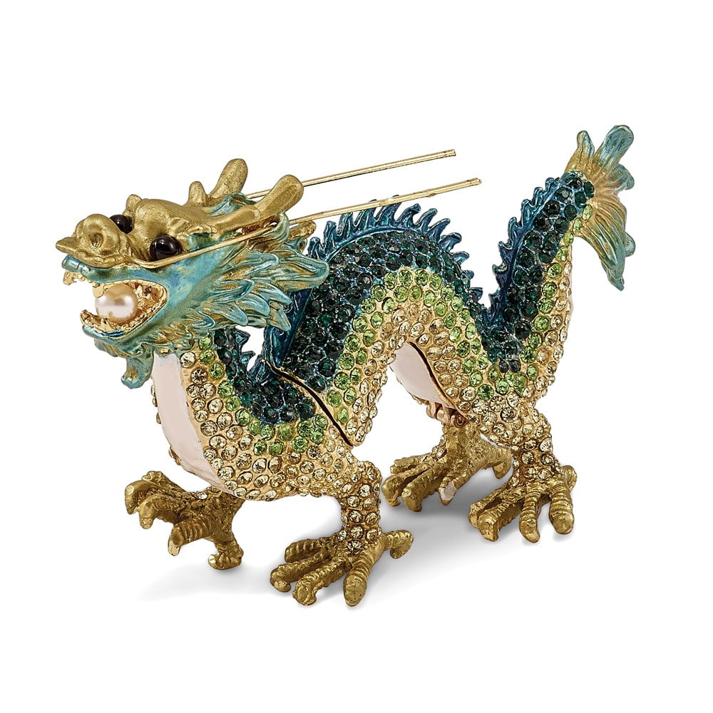 Jere Luxury Giftware Bejeweled CHI Chinese Dragon Pewter and Enamel ...