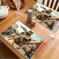 4pcs Placemats, Cats, Dogs, and Fish in a Market Scene Theme placemats ...