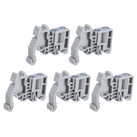 DIN Rail Mount Terminal Blocks End Stopper Screw Type Clamp Grey E/UK Pack of 100 | Walmart Canada
