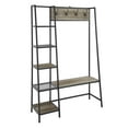 Woven Paths Hall Tree - Farmhouse Style - 5 Shelves & Bench - Walmart.com
