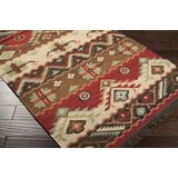 Mark&Day Wool Rugs, 8x11 Claudette Rustic Dark Brown Area Rug, Red ...