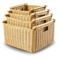 Drevy Deep Pole Handle Wicker Storage Basket, Extra Large, 17.5 in L x ...