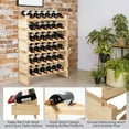 Gymax 36 Bottle Modular Wine Rack 6 Tier Stackable Wooden Display ...
